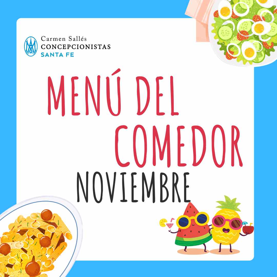 Menú del comedor Noviembre 2024 | Colegio Carmen Sallés